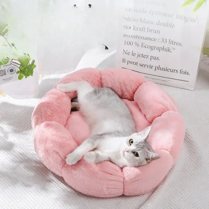 Pet-Flowers-Bed-Mat-Cute-Cat-Dog-Warm-Nest-Sleeping-Soft-Pad-Kitten ...