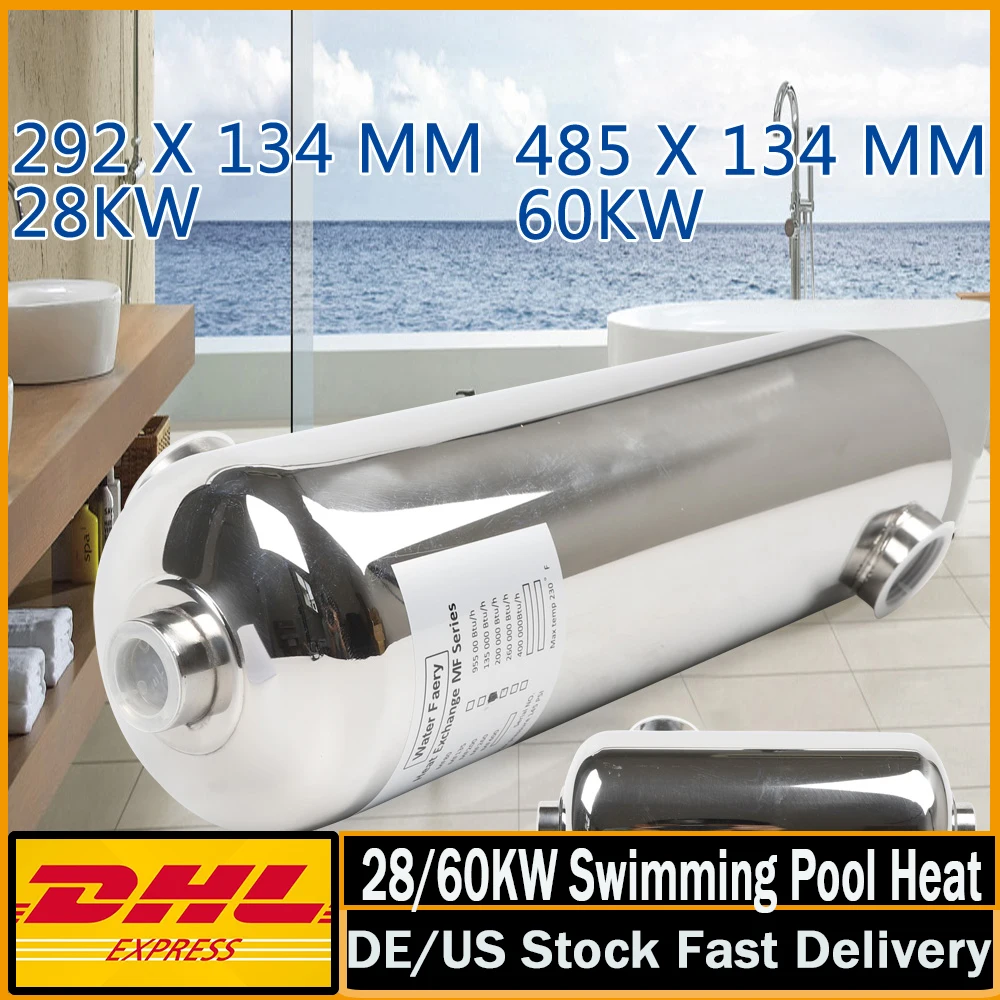 28-60KW-Swimming-Pool-Heat-Exchanger-Heater-Stainless-Steel-Bath-Tub ...