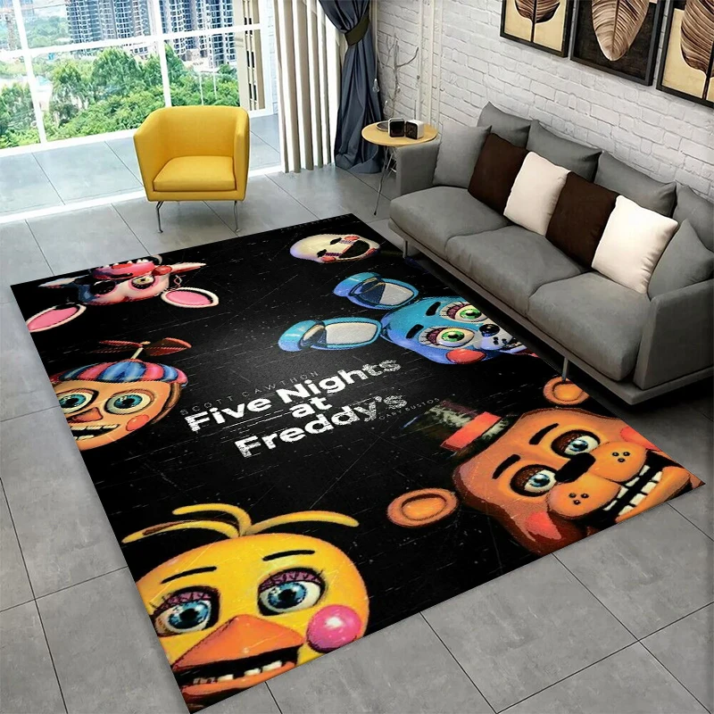 Classic F-FNAF Horror Game Freddy Carpet Rug for Playroom Bedroom ...