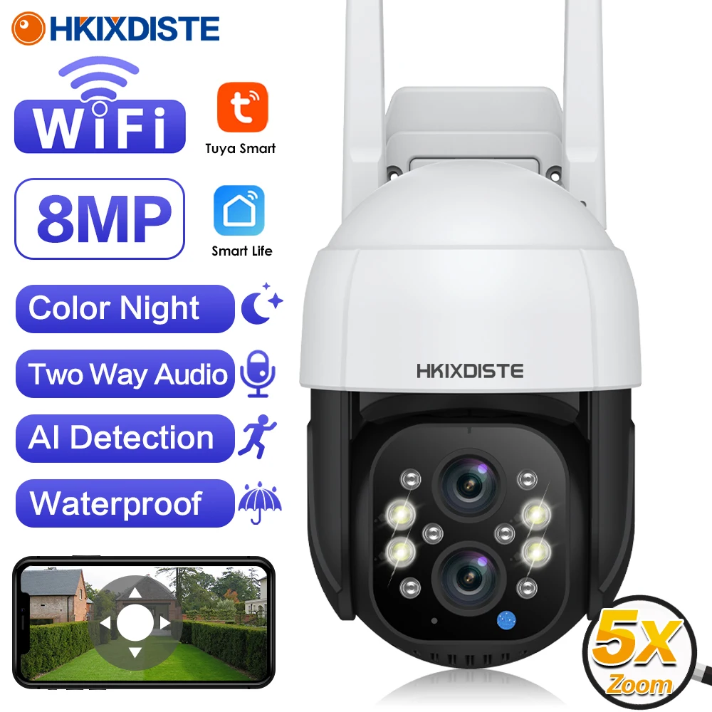 Smart-Life-4K-Two-Way-Audio-IP-PTZ-Camera-WiFi-Tuya-Dual-Lens-Wireless ...