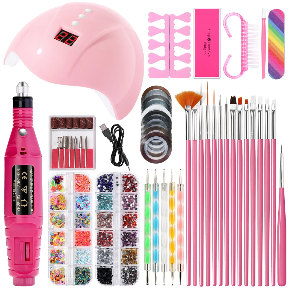 Manicure-Set-For-Nail-Accessories-Kit-Nail-Drill-Machine-Set-With-UV ...