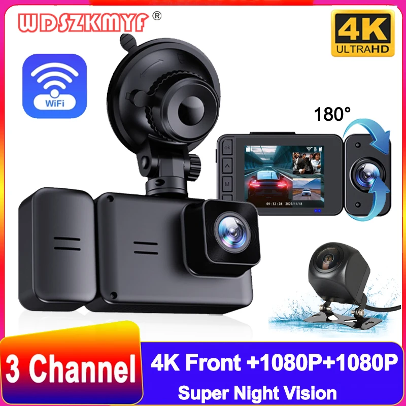 3Channel-Car-Dvr-4K-Dash-Cam-for-Cars-WIFI-Rear-View-Camera-for-Vehicle ...