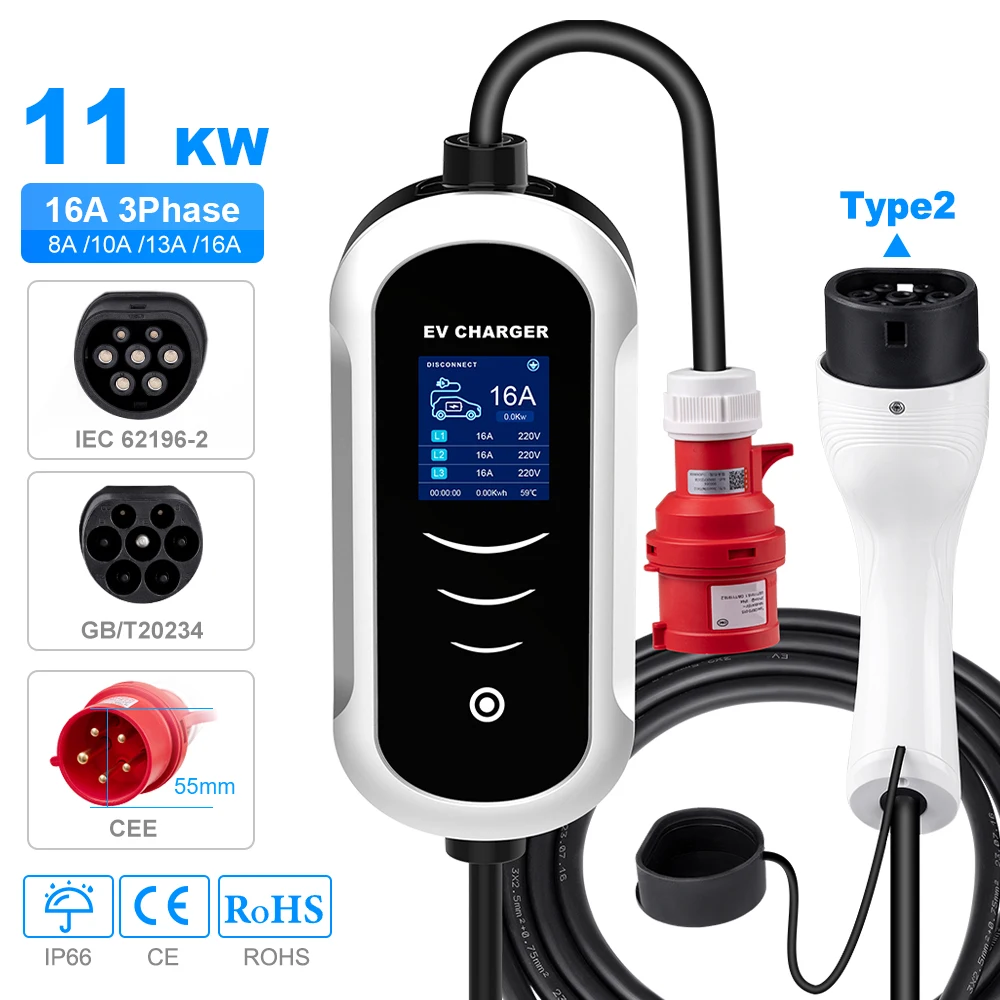 Portable-Electric-Vehicle-Charger-11KW-16A-Charging-Cable-Customizable ...