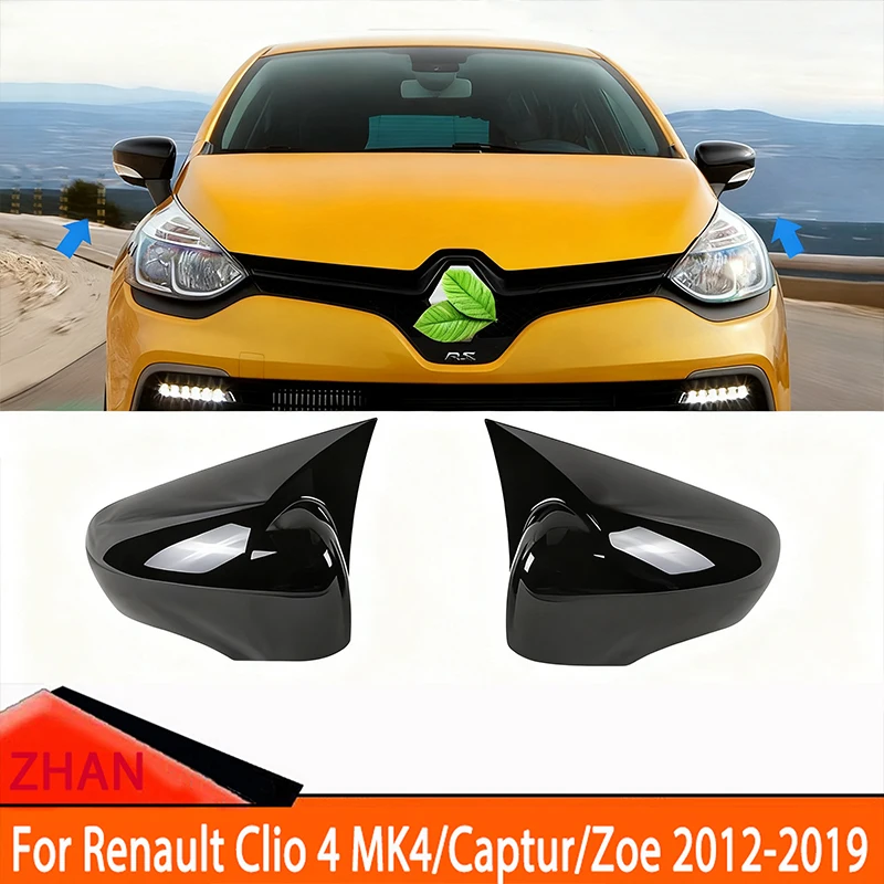 ABS Plastic Rearview Mirror Cover - Fit for Renault Clio 4 MK4/Captur ...