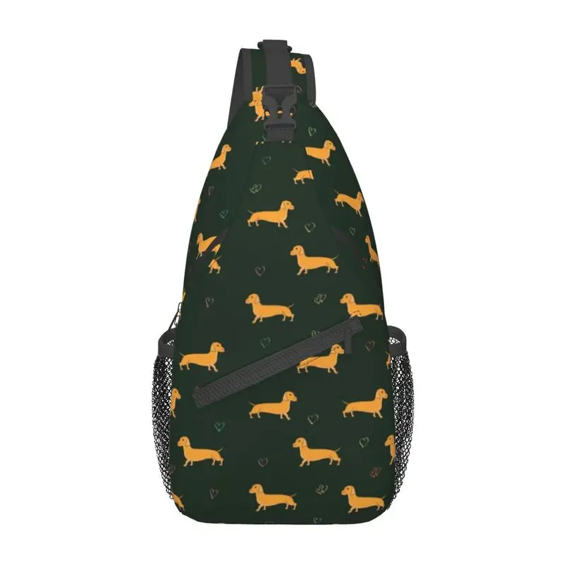 Dachshund-Sausage-Dog-Hearts-Pattern-Sling-Crossbody-Chest-Bag-Men-Cool ...