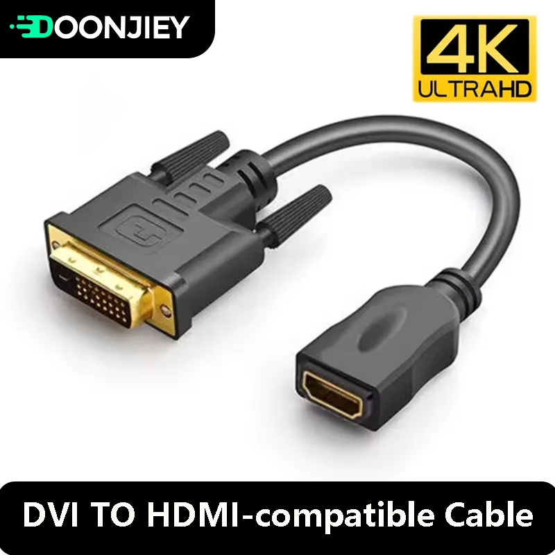 4K-HDMI-Compatible-Female-to-DVI-Male-Cable-Bi-directional-DVI-D-24-1 ...