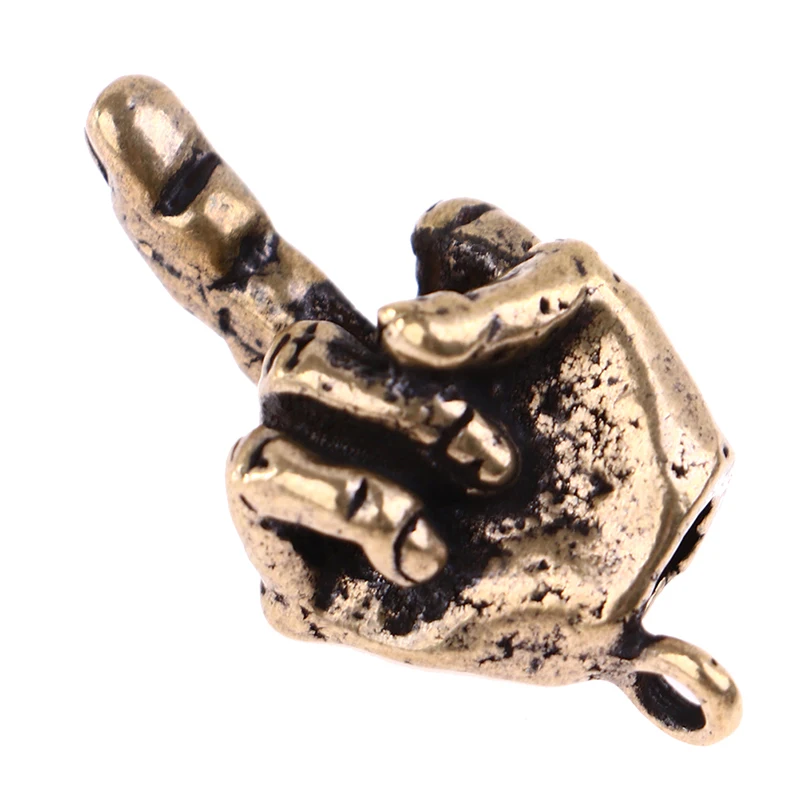 Hot Sale Metal Brass Raised Middle Finger Up Shape Keychain Pendant ...