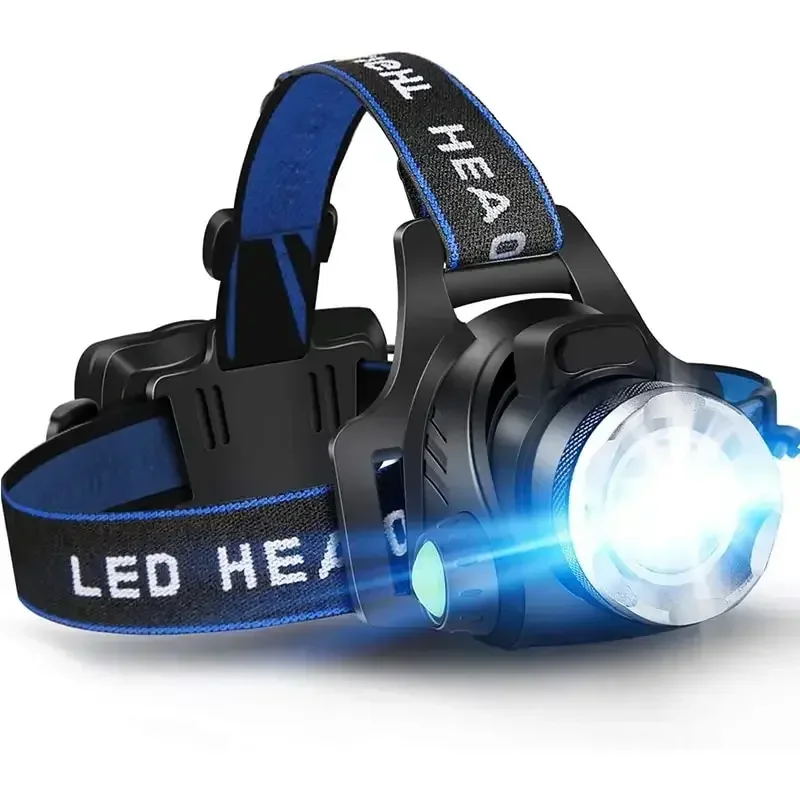 Powerful LED Headlamp Rechargeable Telescopic Zoomable Headlight ...