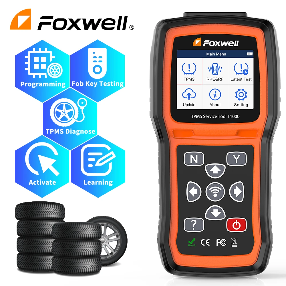 Foxwell T1000 Tpms Tool Programming Activate Tpms Sensors Check Rf Key ...