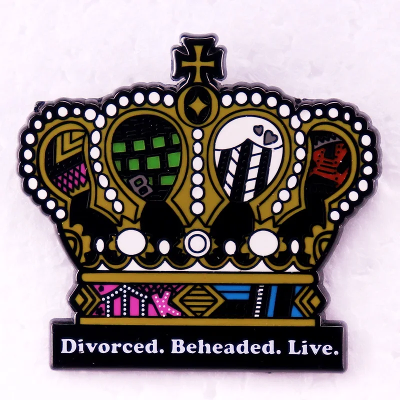 SIX crown Enamel Pin The Musical badge divorced beheaded live brooch ...