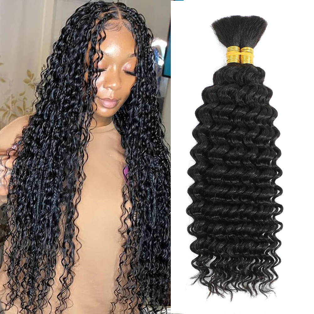 Human-Braiding-Hair-Deep-Wave-Bulk-Human-Hair-100g-No-Weft-Human-Hair ...