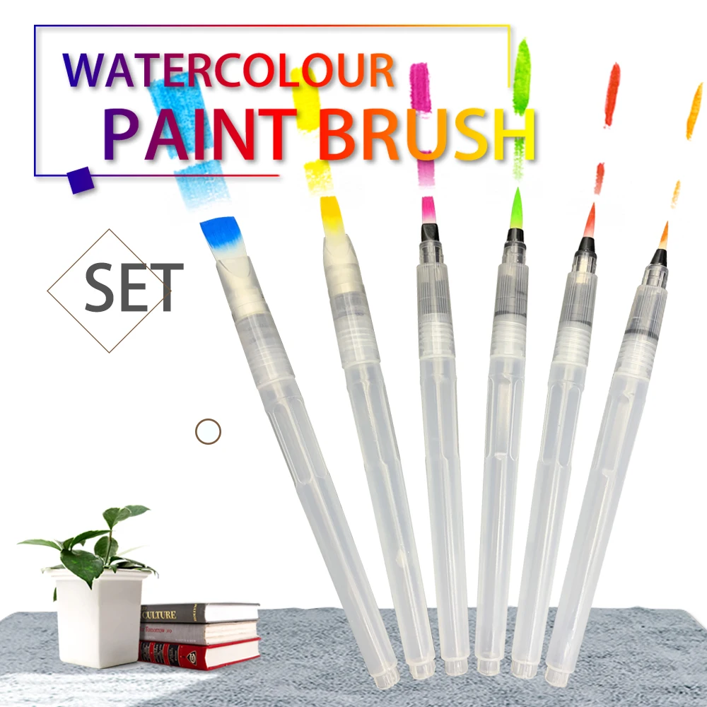 SeamiArt-6PCS-Portable-Paint-Brush-Water-Color-Brush-Pencil-Soft ...