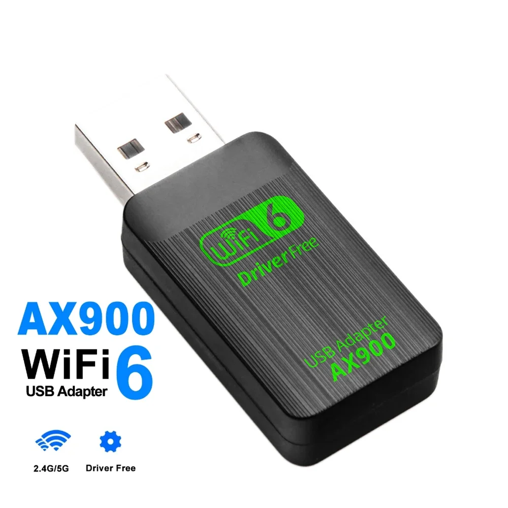 900M USB WIFI 6 Adapter Dual Antenna 600M Network Card AX900 Dual Band ...