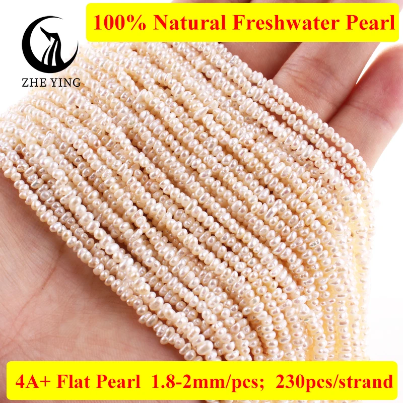 Zhe-Ying-perlas-de-agua-dulce-de-forma-plana-cuentas-100-naturales-aut ...