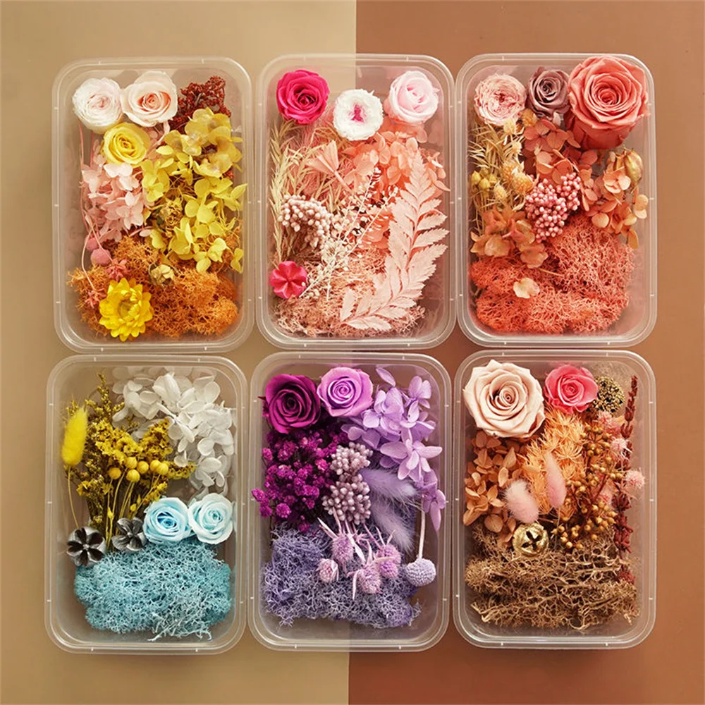 Preserved-Eternal-Rose-Natural-Dried-Flowers-Epoxy-Resin-Necklace ...