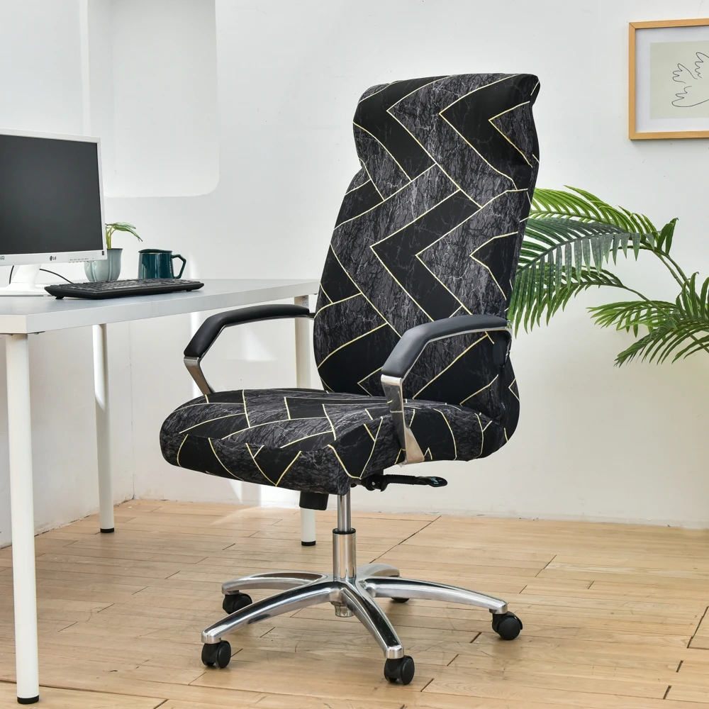 Elastic Computer Office Chair Cover Floral Printed Anti-dirty Rotating ...