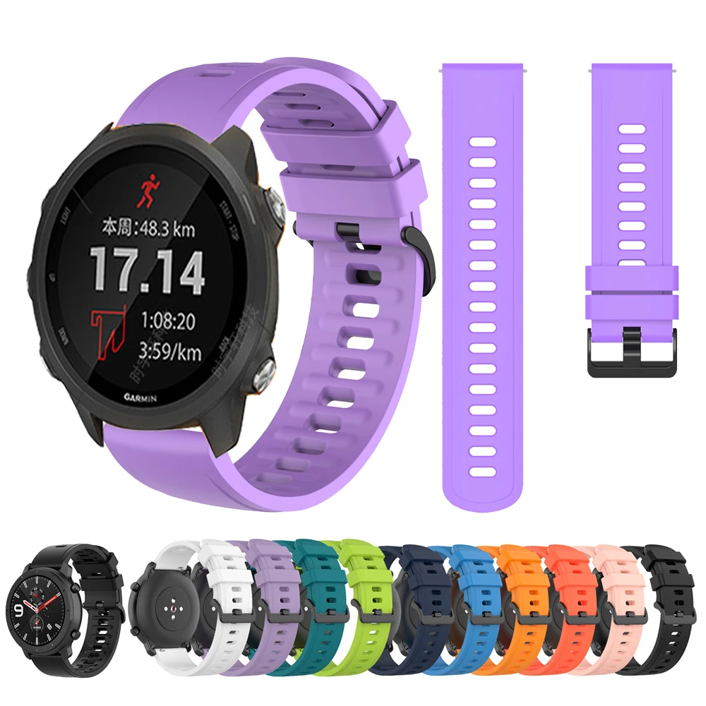 20mm-Silicone-Strap-For-Garmin-Forerunner-165-168-245-645-Music ...