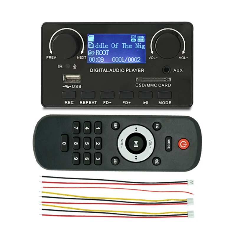 Bluetooth 5.0 MP3 Decoder Board Support Handsfree Recording FM DC 12V ...
