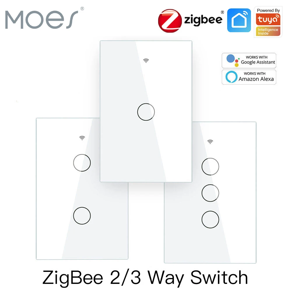 Moes ZigBee Wall Touch Smart Light Switch With Neutral/ No Neutral No ...