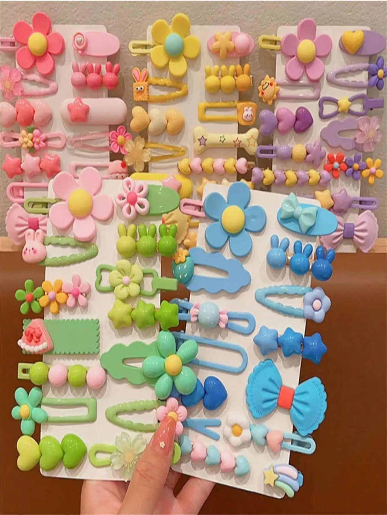 14-piece-Hairpin-set-Ladies-Pink-Hairpin-Floral-side-clip-Colorful ...