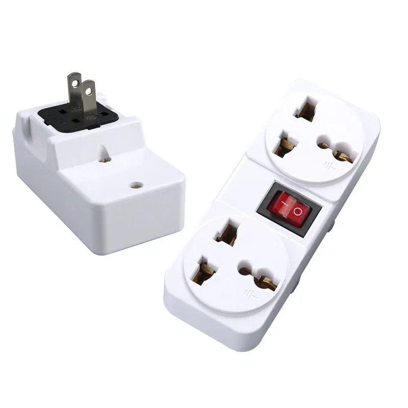 White Copper 2way Eu Universal Extension Socket Portable Outlet Extend ...