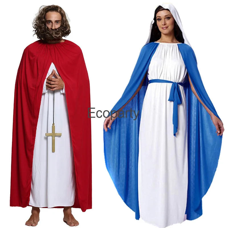 Halloween-Adult-Children-Christ-Jesus-Virgin-Mary-Cosplay-Costume-For ...