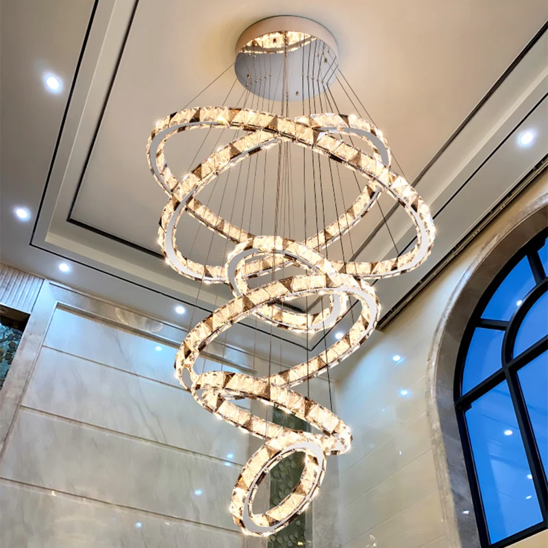 Postmodern-Creative-Living-Room-Large-Pendant-Light-Duplex-Villa-Spiral ...