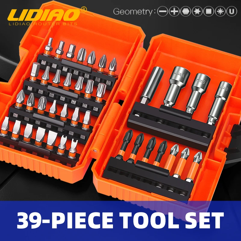 LIDIAO-39PCS-Electric-Screwdriver-Set-Impact-Tough-Screwdriving-Storage ...