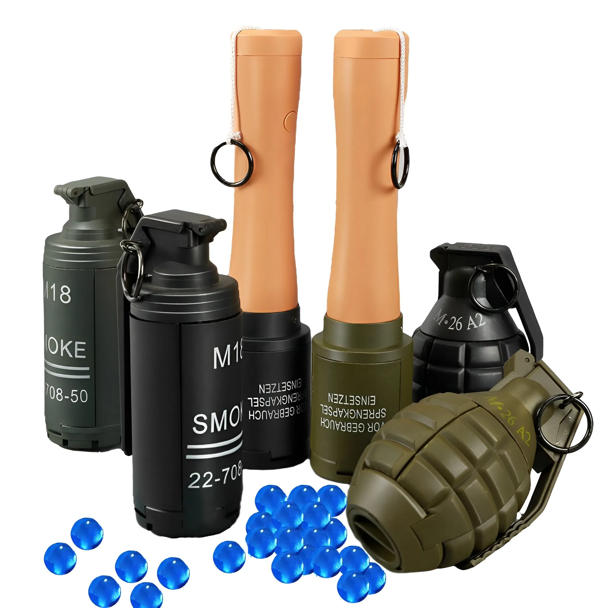 2pcs-Airsoft-Grenade-Model-Tactical-Smoke-Grenade-Model-M67-Burst-Grenade-Various-Airsoft ...
