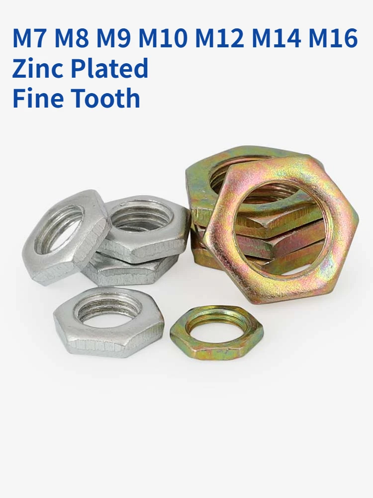 M7 M8 M9 M10 M12 M14 M16 Zinc Plated Fine Tooth Hex Nut Hexagon Fine ...
