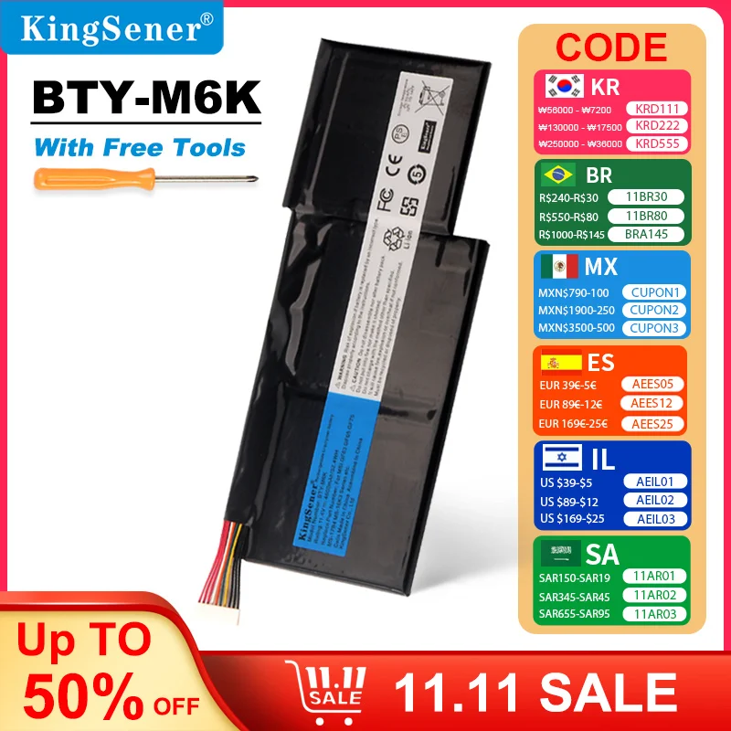 KingSener-BTY-M6K-Laptop-Battery-for-MSI-MS-17B4-MS-16K3-GF63-Thin-8RD ...