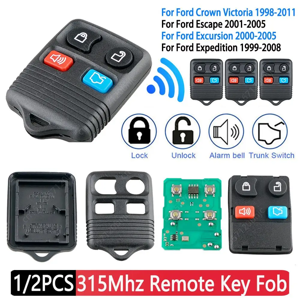 2-1Pcs-4-3Button-Car-Keyless-Entry-Remote-Key-Fob-315MHz-Clicker-for ...