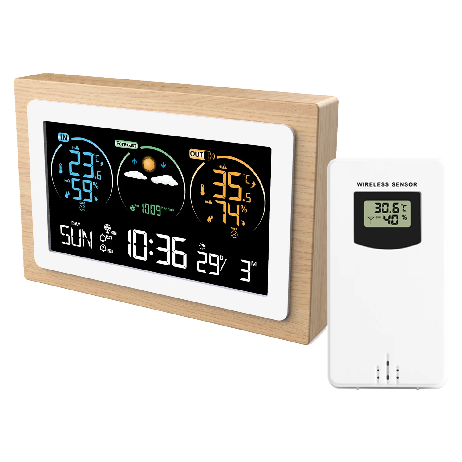 Smart-Weather-Station-Barometer-Clock-Indoor-Outdoor-Temperature ...