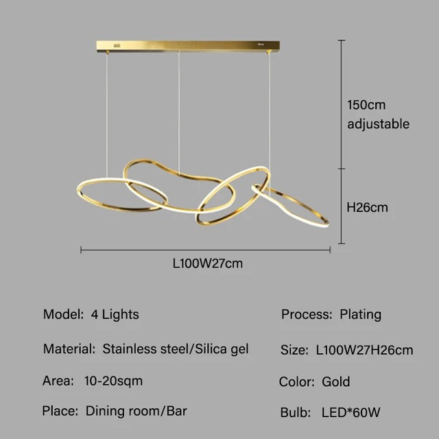 Modern Irregular Circle Pendant Lights Led Lustre Personality Hanging ...