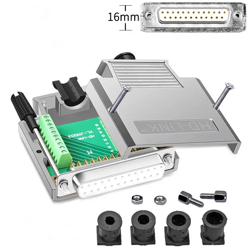 Metal D-SUB 25pin DB25 Connector Terminals Breakout Board Adapter 25Pin ...