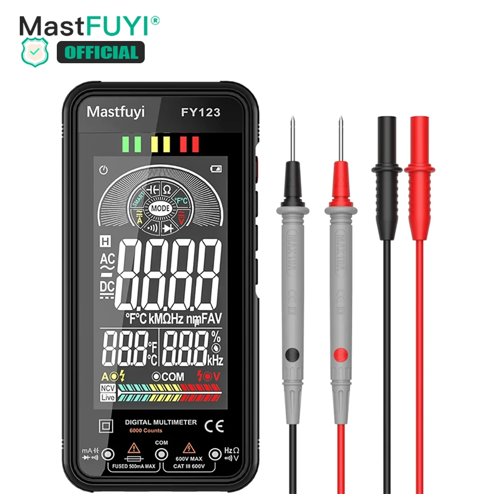 MASTFUYI Profesional Digital Multimeter True RMS Smart Multitester DC ...