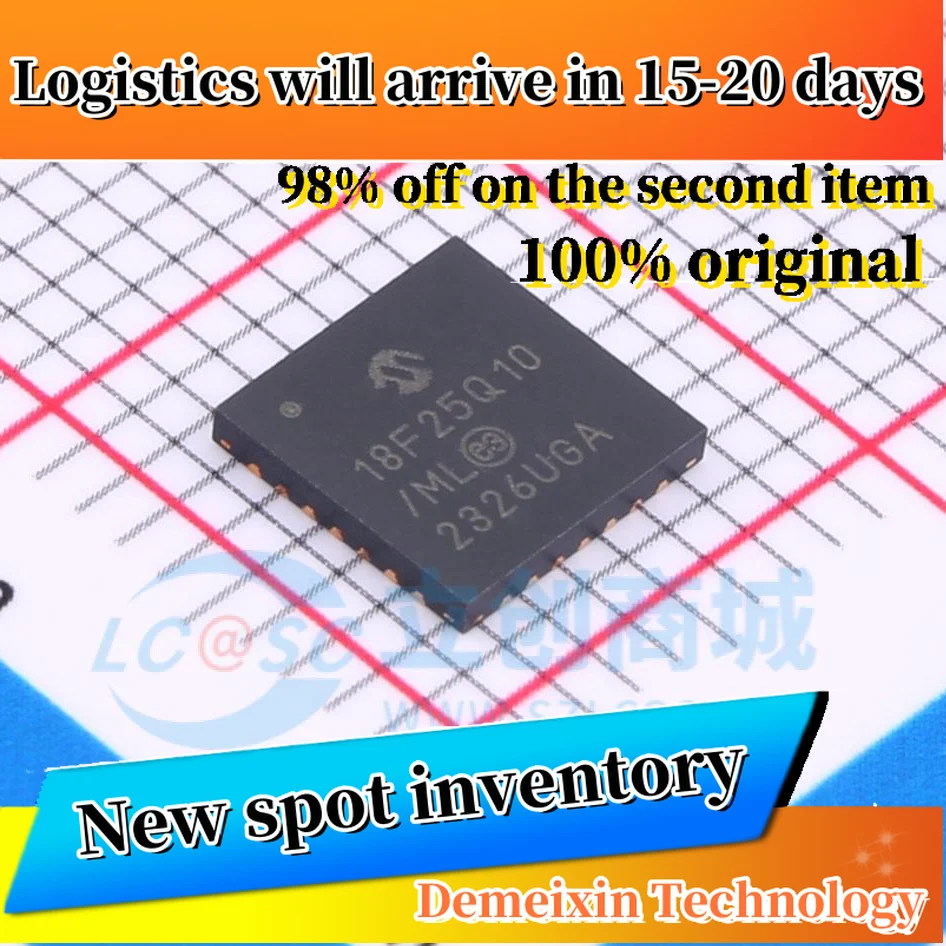 10PCS-PIC18F25Q10-I-ML-PIC18F25Q10-I-QFN-28-EP-6x6-100-Original-New-in ...