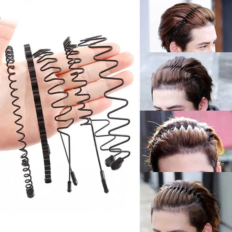 Metal-Hair-Band-for-Men-Women-Fashion-Hair-Hoop-Sports-Headbands-Black ...