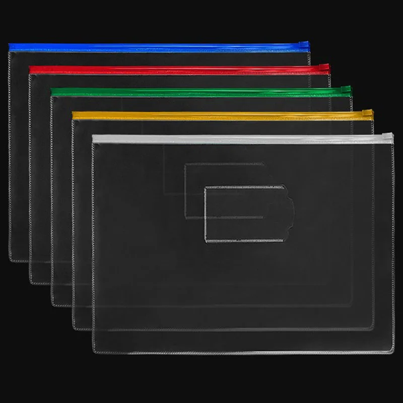 10pcs-Transparent-Document-Bag-Waterproof-Pouch-School-Office-Supplies ...