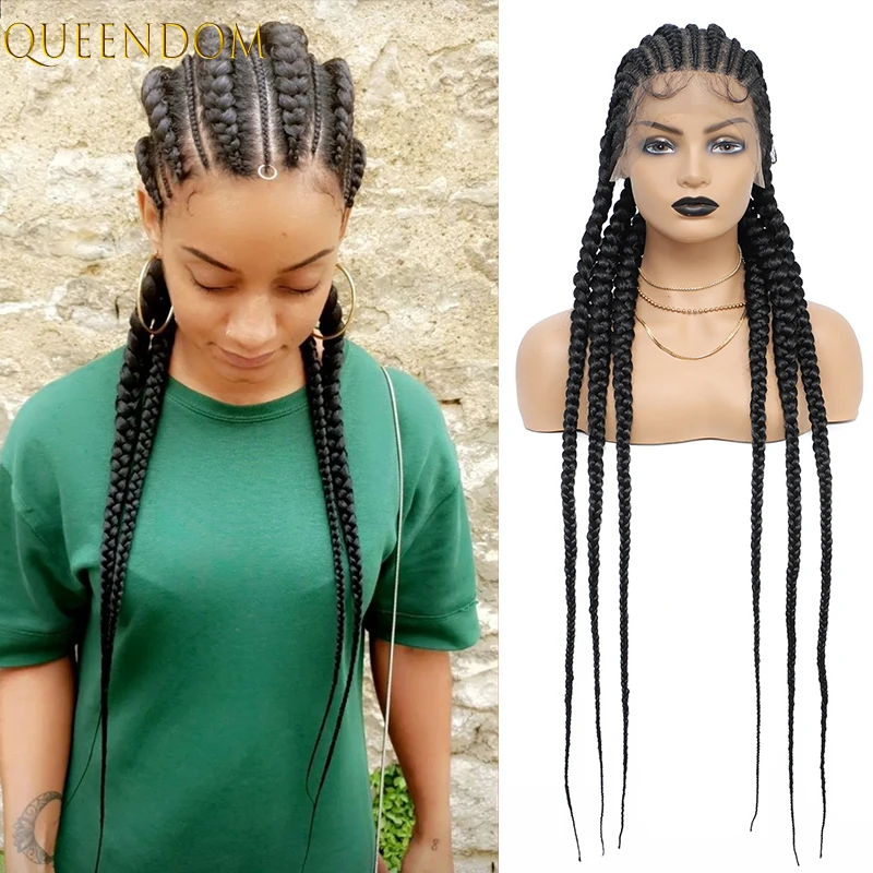 Full-Lace-Front-Cornrow-Double-Dutch-Braided-Wigs-With-Baby-Hair-Black ...