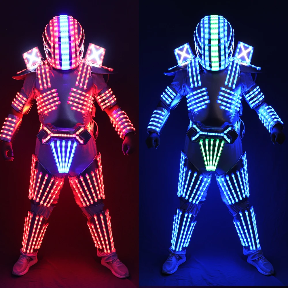 Rgb Color Led Growing Robot Suit Costume Men Led Luminous Clothing ...