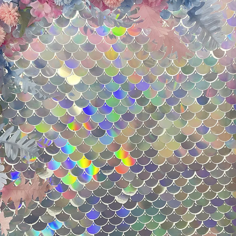 18 PcsNew Fish Scales Sequin Panel Background Birthday Decorations ...