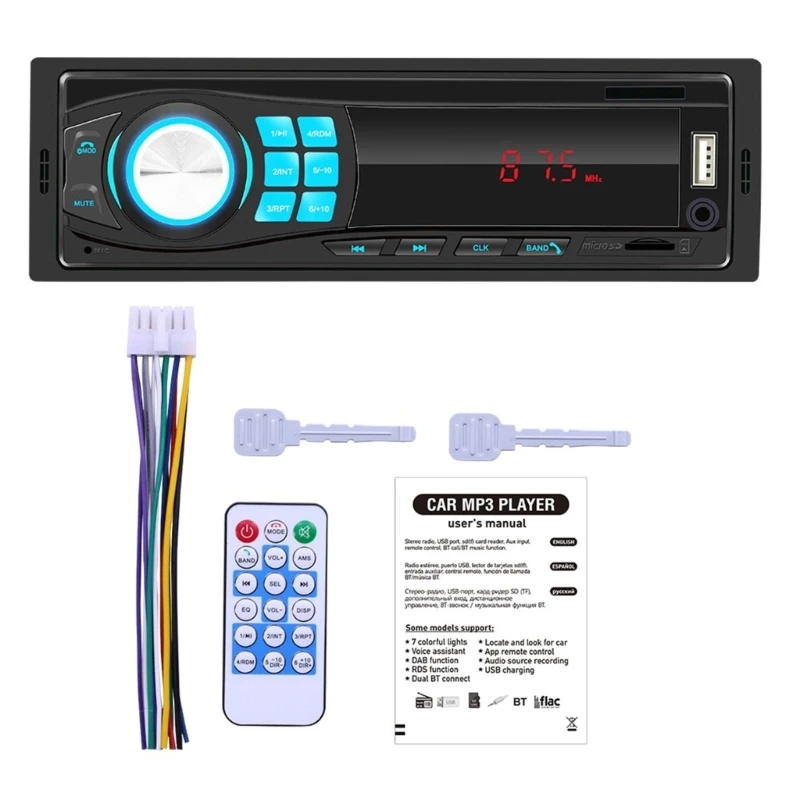 Car-Radio-Dashboard-1-Din-Tape-Recorder-MP3-Player-FM-Stereo-USB-SD-AUX ...