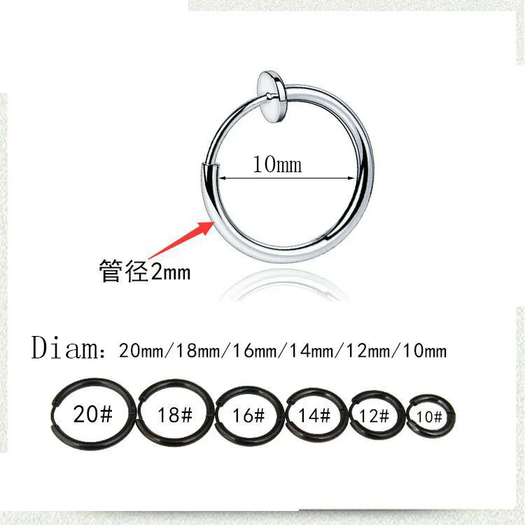 Pendientes-de-Clip-retr-ctil-de-acero-inoxidable-para-mujeres-y-hombres ...