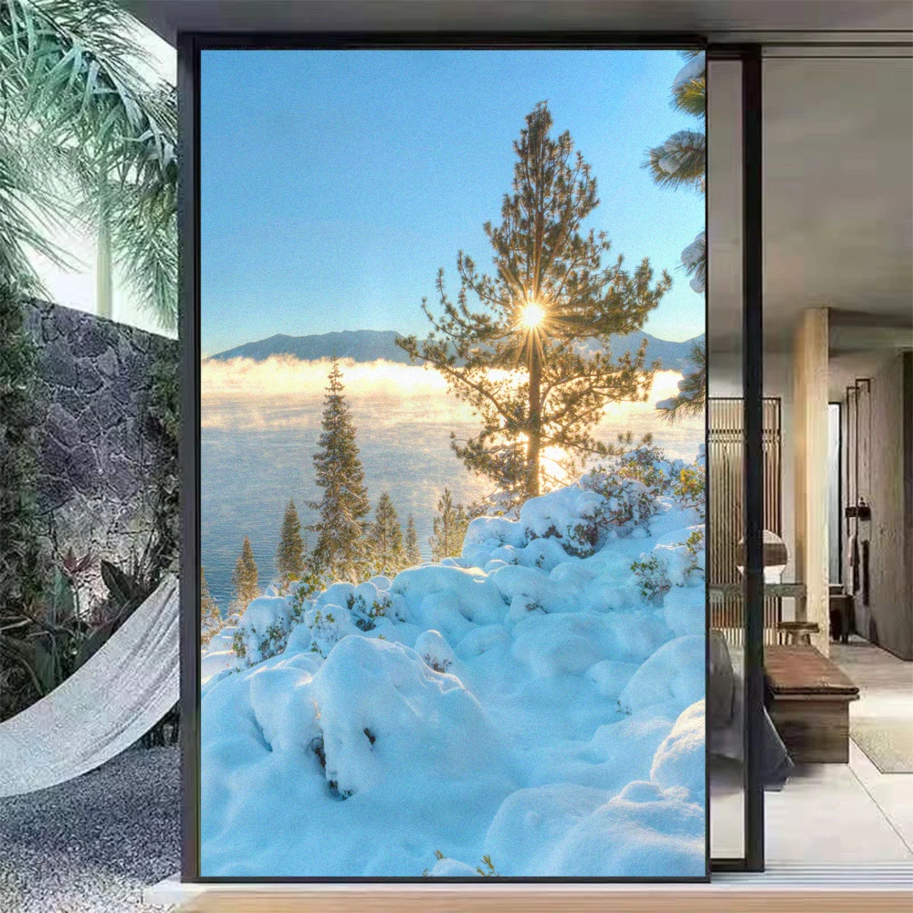PVC-Window-Privacy-Glass-Film-Snow-Scenery-Pattern-Frosted-Glass-Door ...