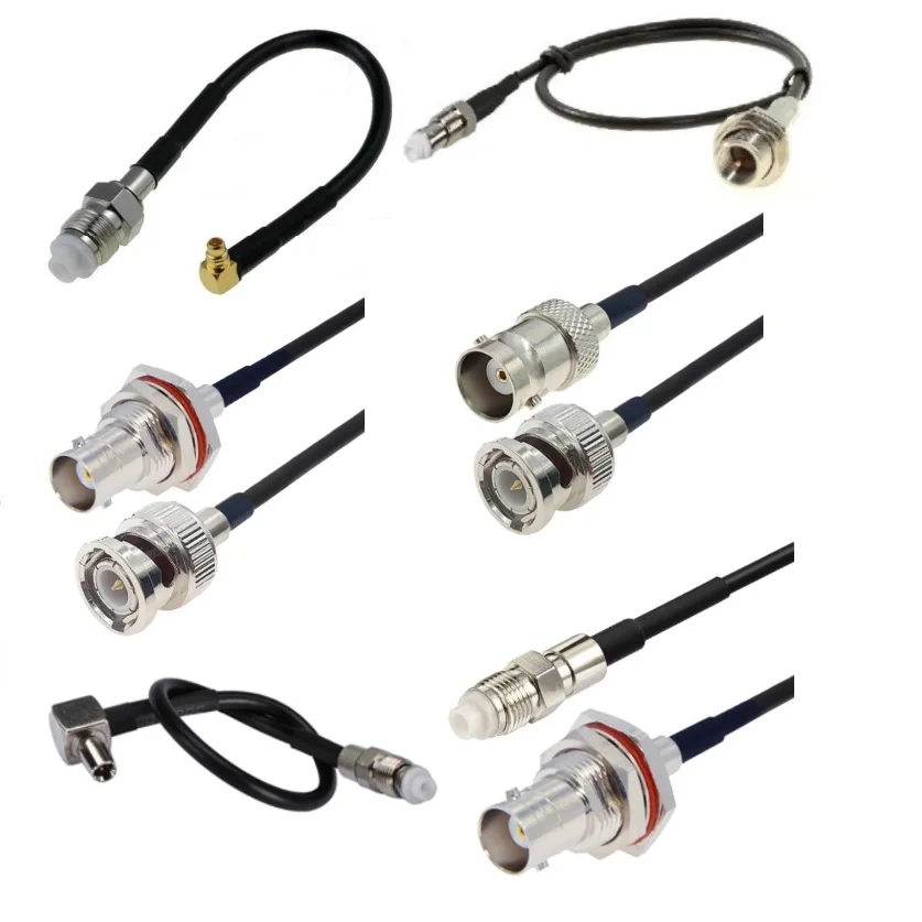 RG174 Cable SMA MMCX TS9 CRC9 FME FAKRA BNC TNC N Male Female Connector ...