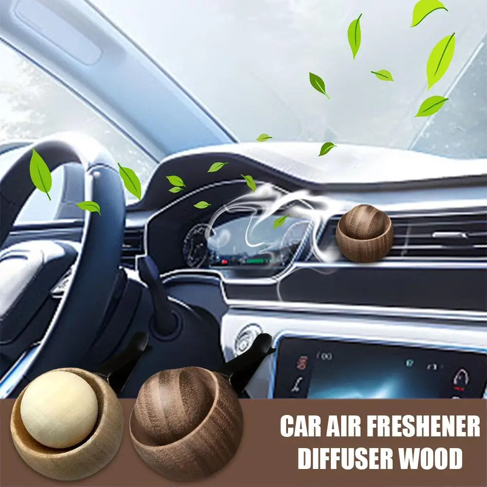 Black Walnut Wood Car Diffuser, Vent Clip Aroma Diffuser for Essential ...