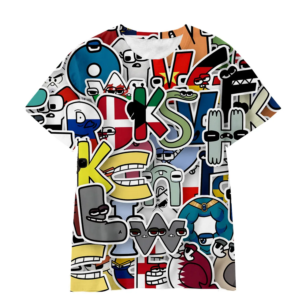 Alphabet Lore Cartoon English Letters Children's T Shirts | Alphabet ...