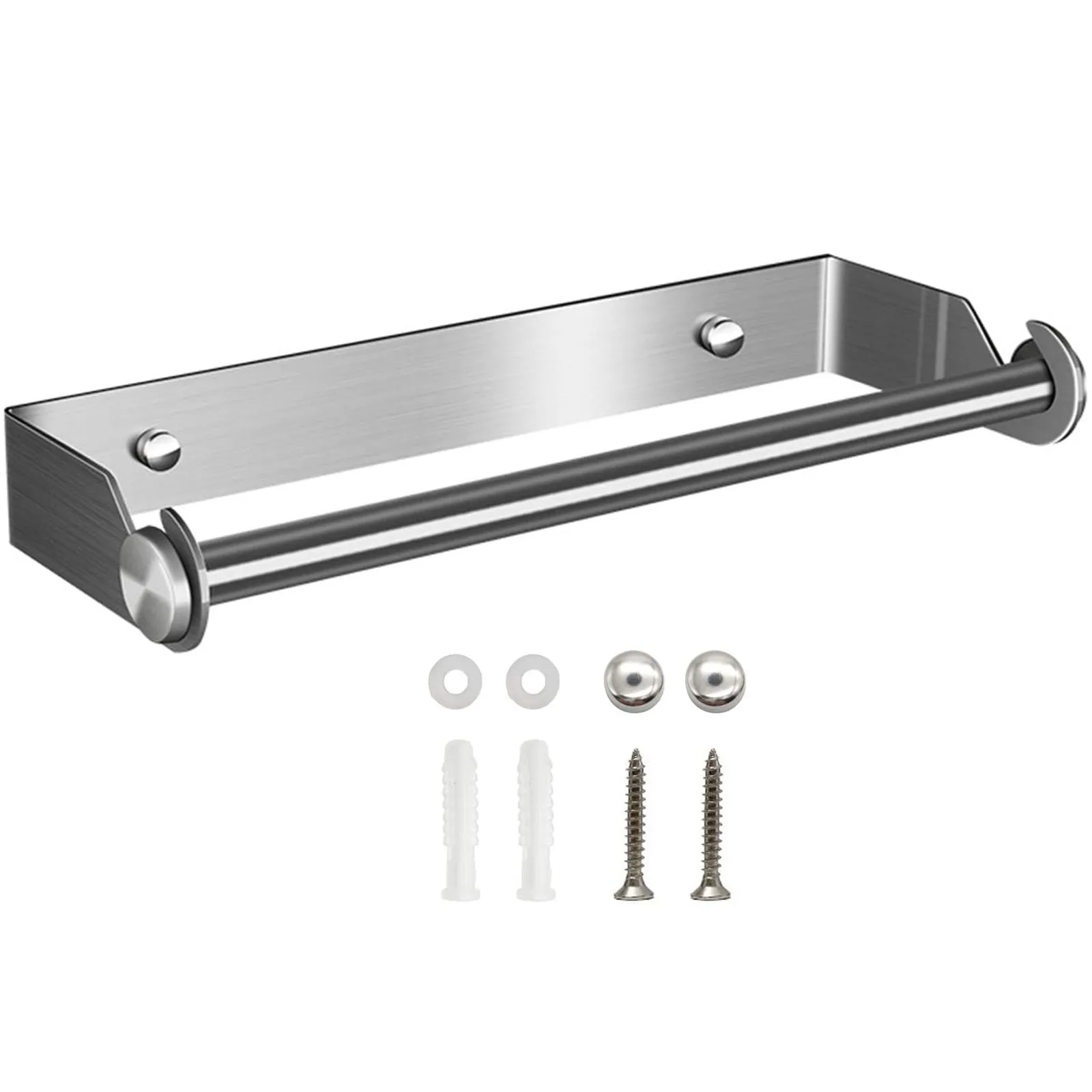 Wall-Mounted-Stainless-Steel-Kitchen-Roll-Holder-No-Drilling-Paper-Roll-Holder-Roll-Holder-Wall ...