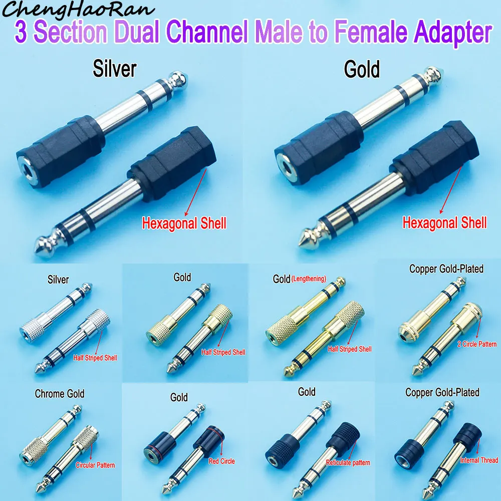 2-PCS-3-Section-Dual-Channel-Headphone-Audio-Adapter-Amplifier-Jacks-6 ...